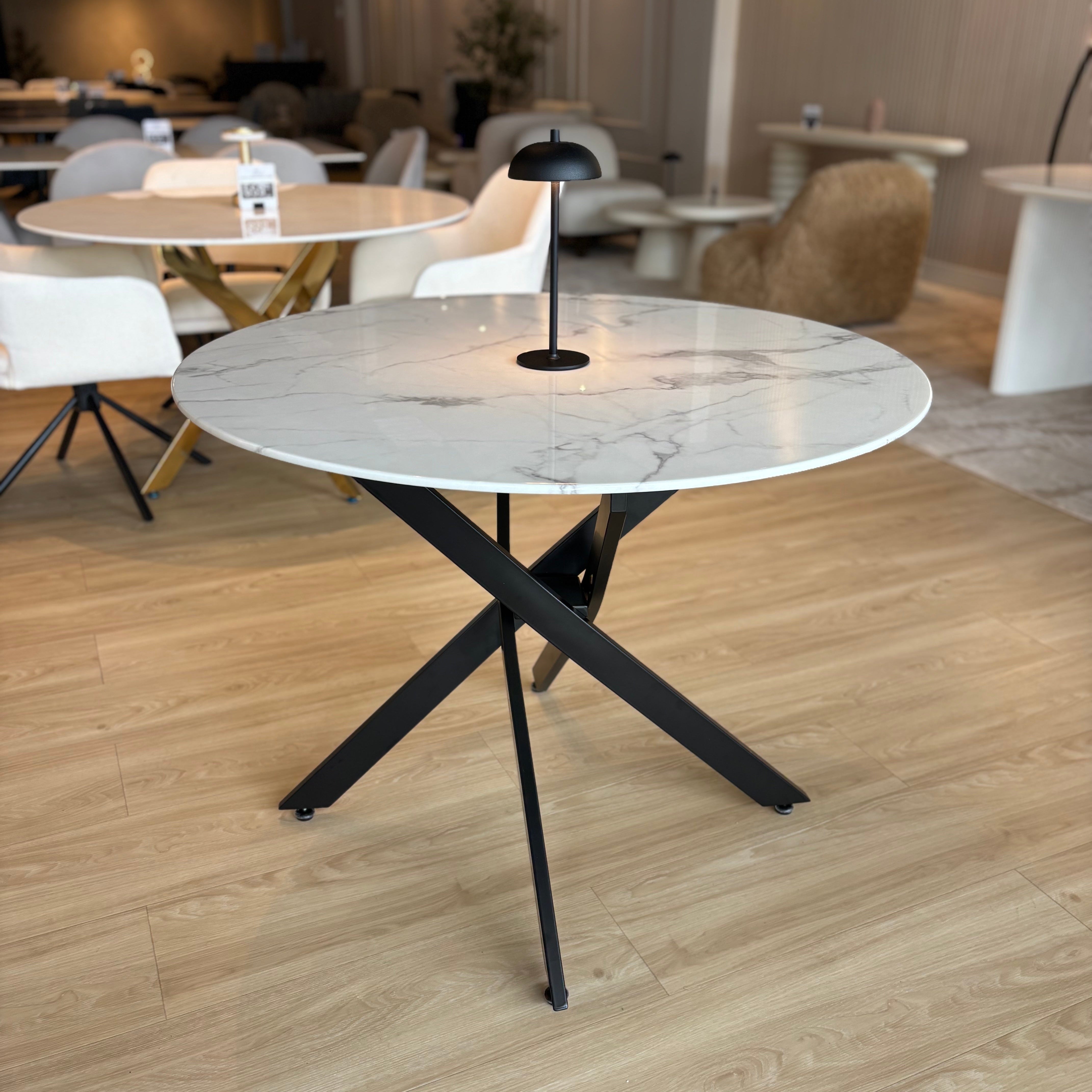 Mesa Comedor Moderno Redondo de 4 Puestos – Hogar Chic